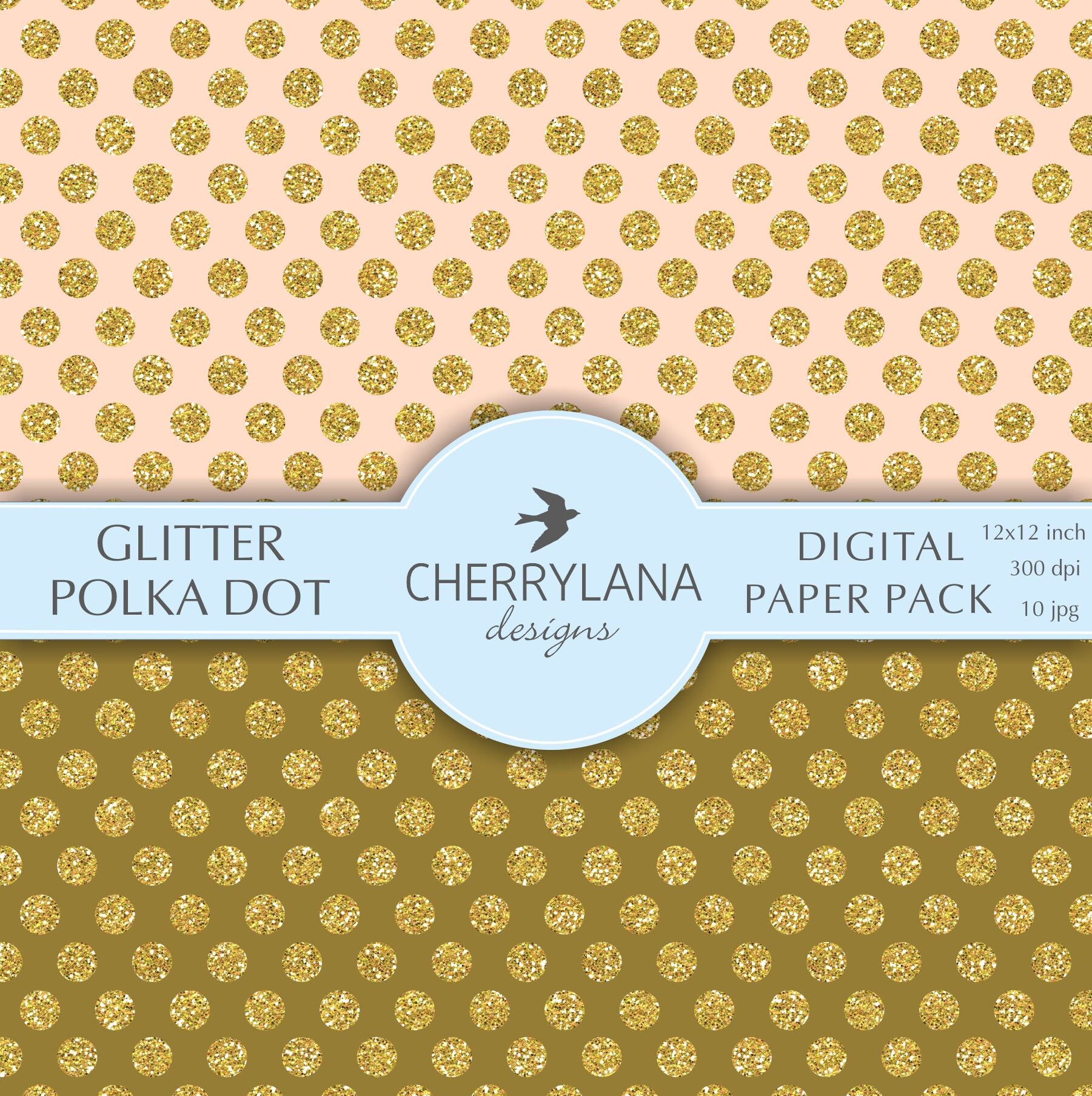 Glitter Polka Dot Printable Digital Paper 12x12 Wedding | Etsy
