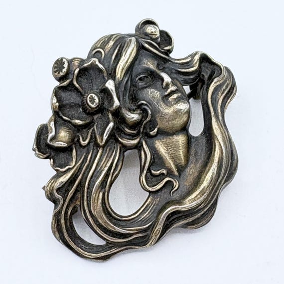 Antique Art Nouveau William Kerr Sterling Silver Pin … - Gem
