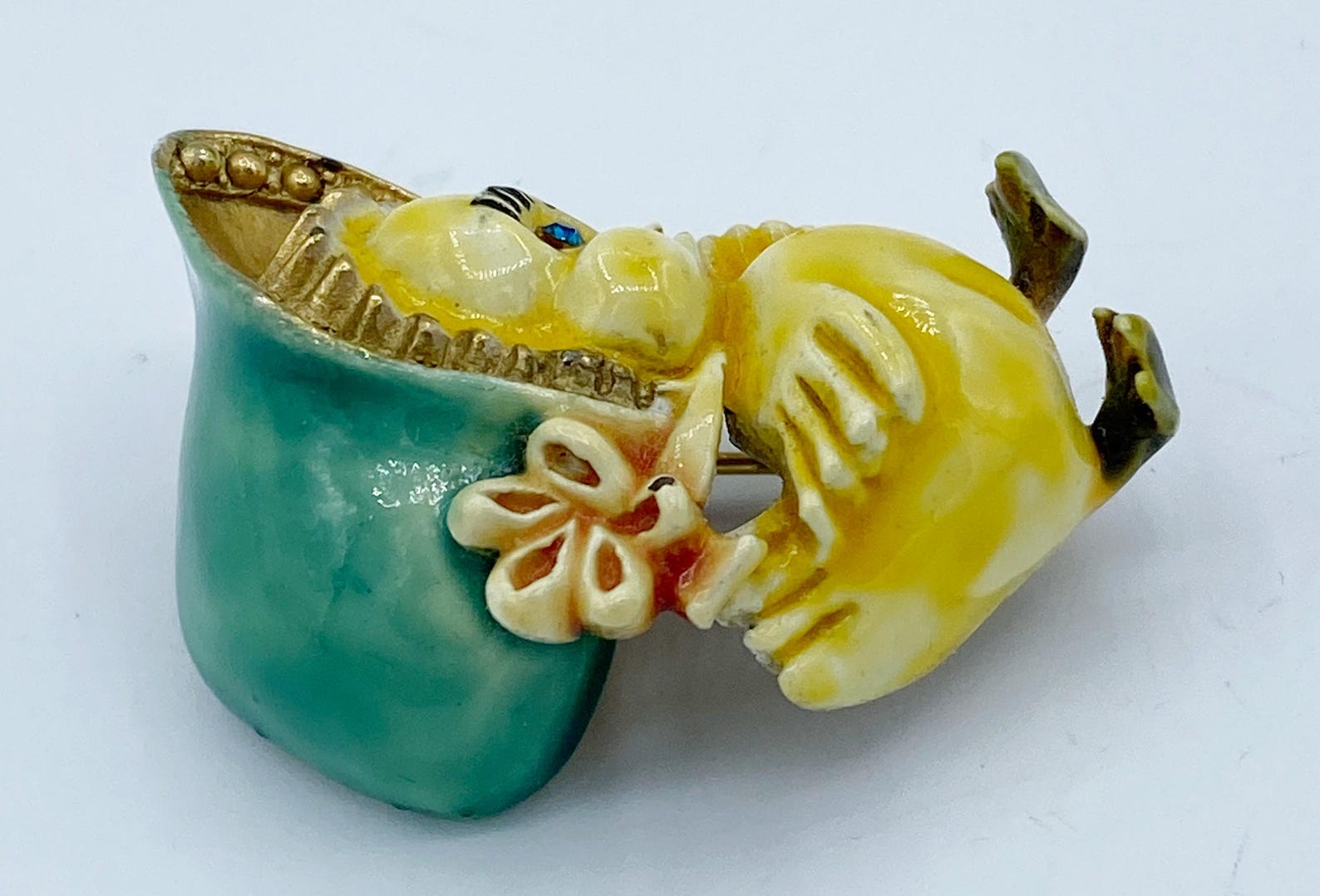 HTF Vintage HAR Figural Gold-tone Enamel Chick W/ Bonnet Pin - Etsy