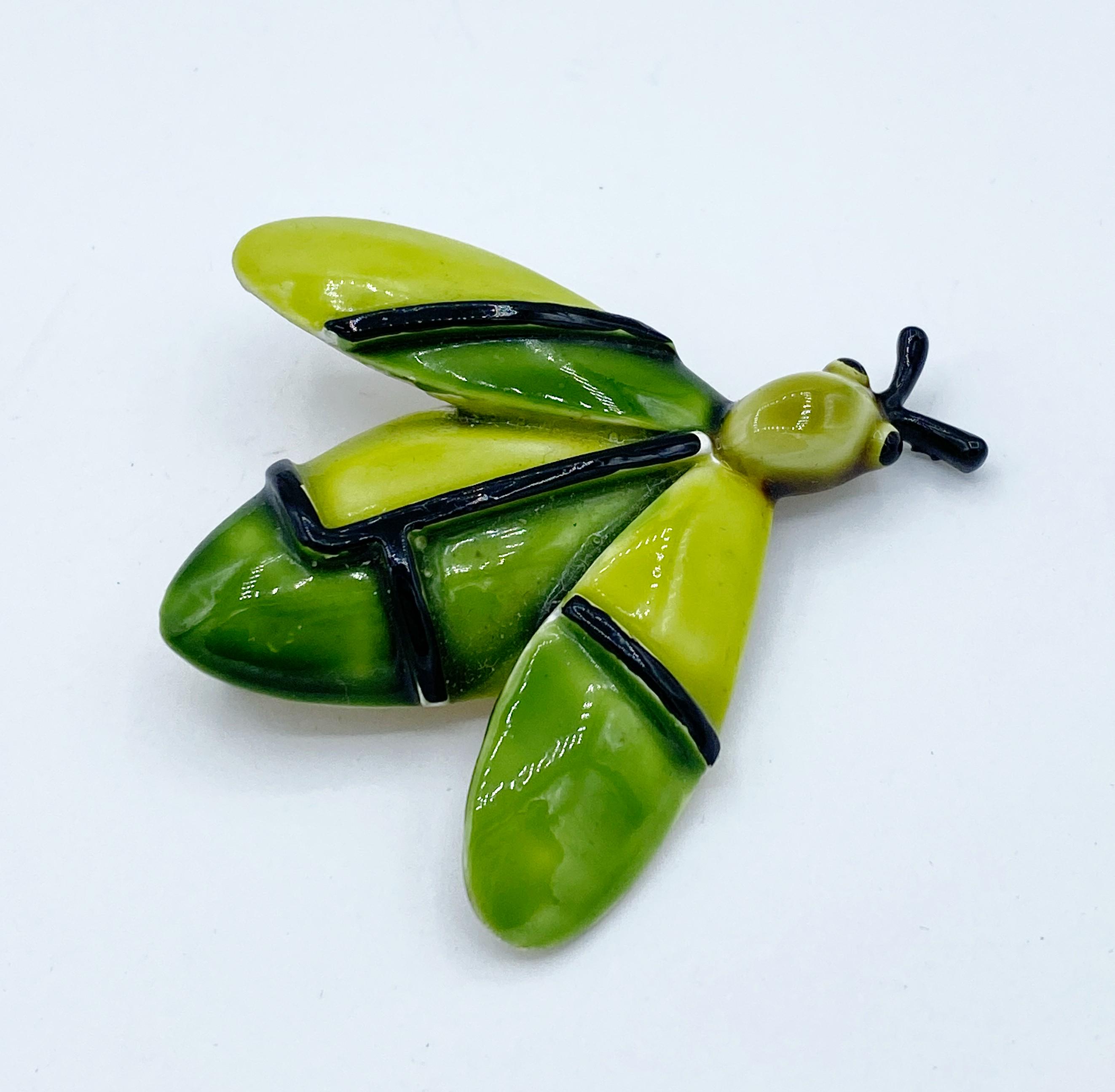 Vintage HAR Green and Black Mondrian Style Figural Insect Pin - Etsy