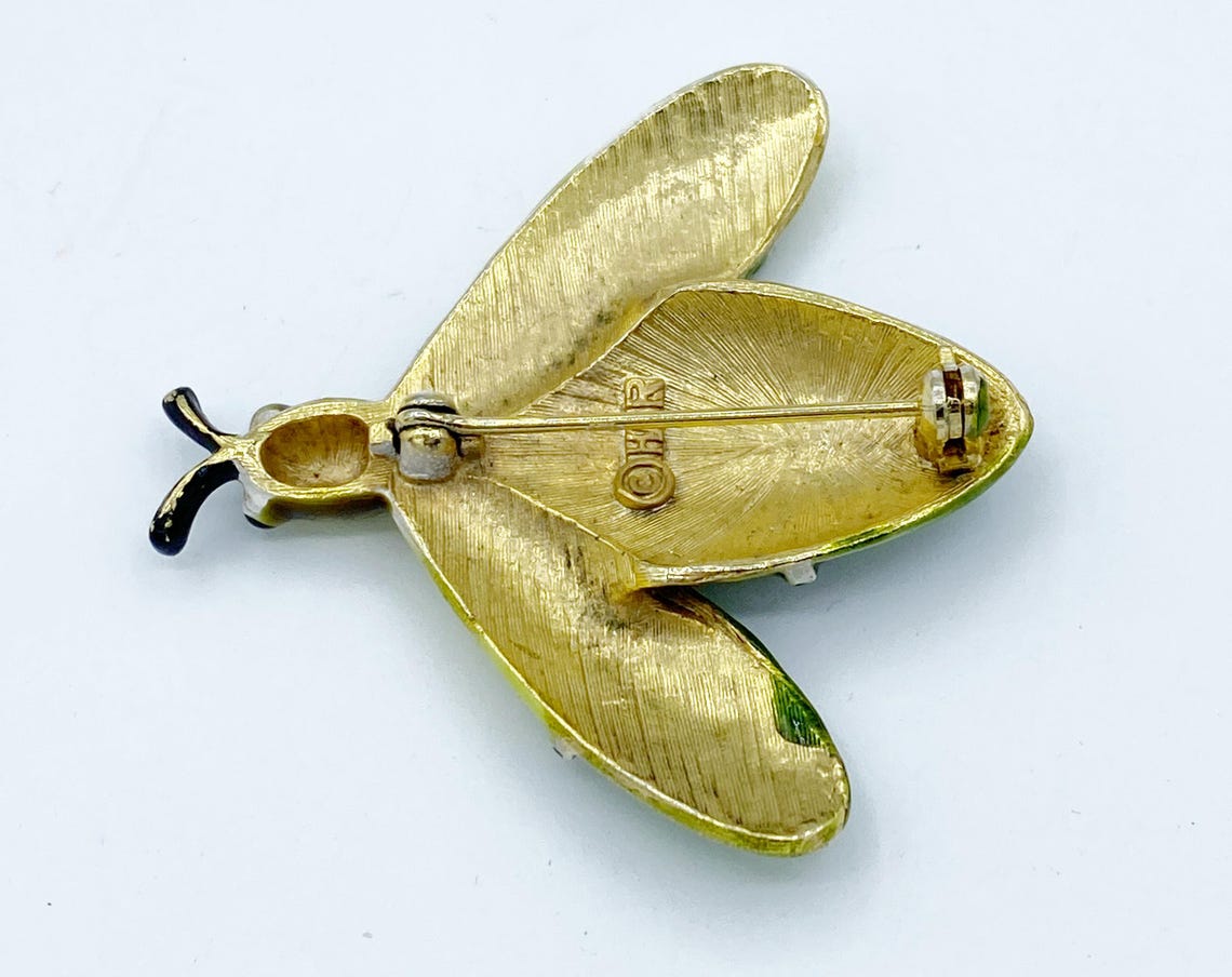 Vintage HAR Green and Black Mondrian Style Figural Insect Pin - Etsy