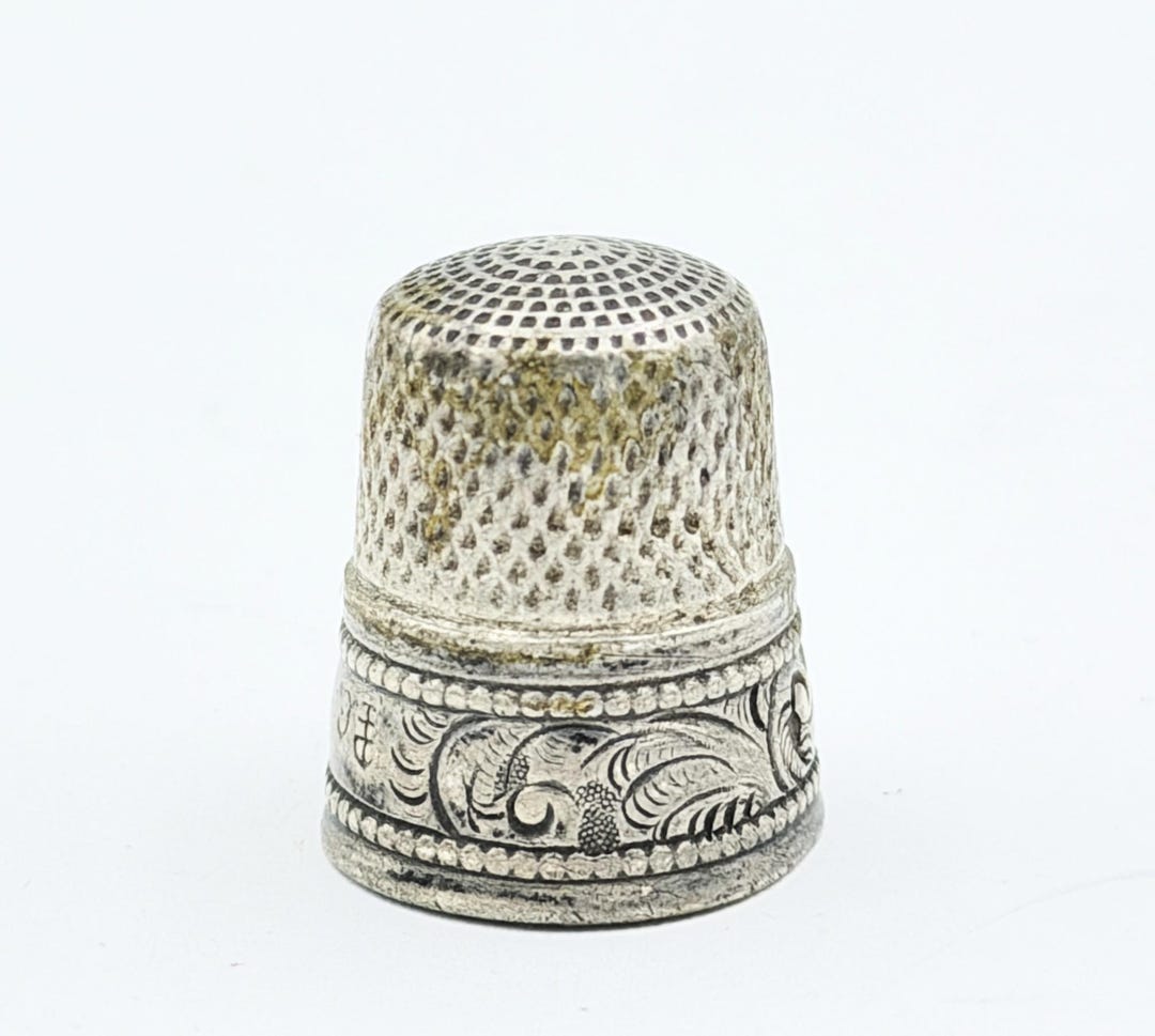 Antique 1890s Stern Bros Sterling Silver Fancy Leaf Design Thimble Sz 9 ...