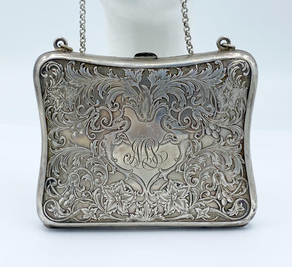 Antique Victorian Ornate Sterling Silver Hard Case Co… - Gem
