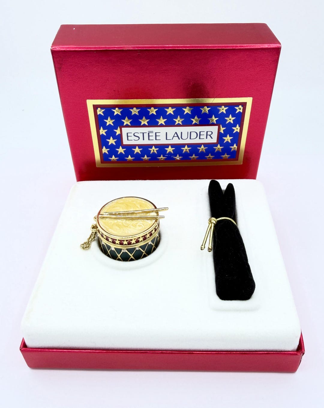 NIB Estee Lauder Star Spangled Drum Solid Beautiful Perfume Compact ...