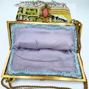 Antique Micro-beaded Purse W/ Scenic Castle Ship Buildings Jeweled ...