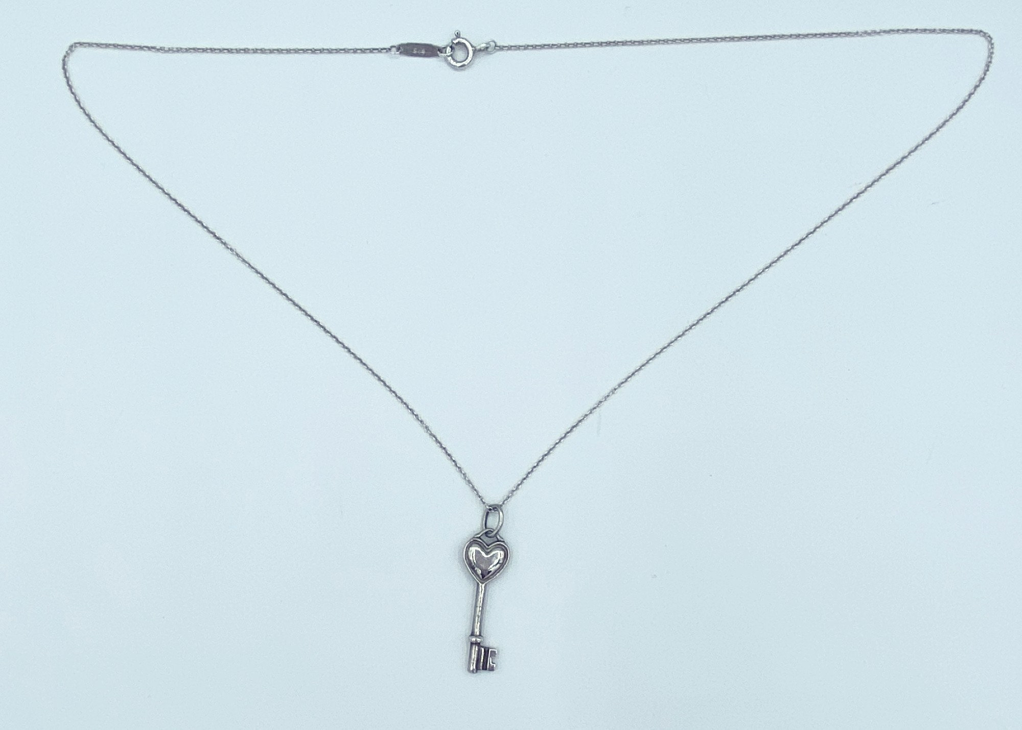 Retired Sterling Silver Tiffany & Co Heart Key Pendant and - Etsy