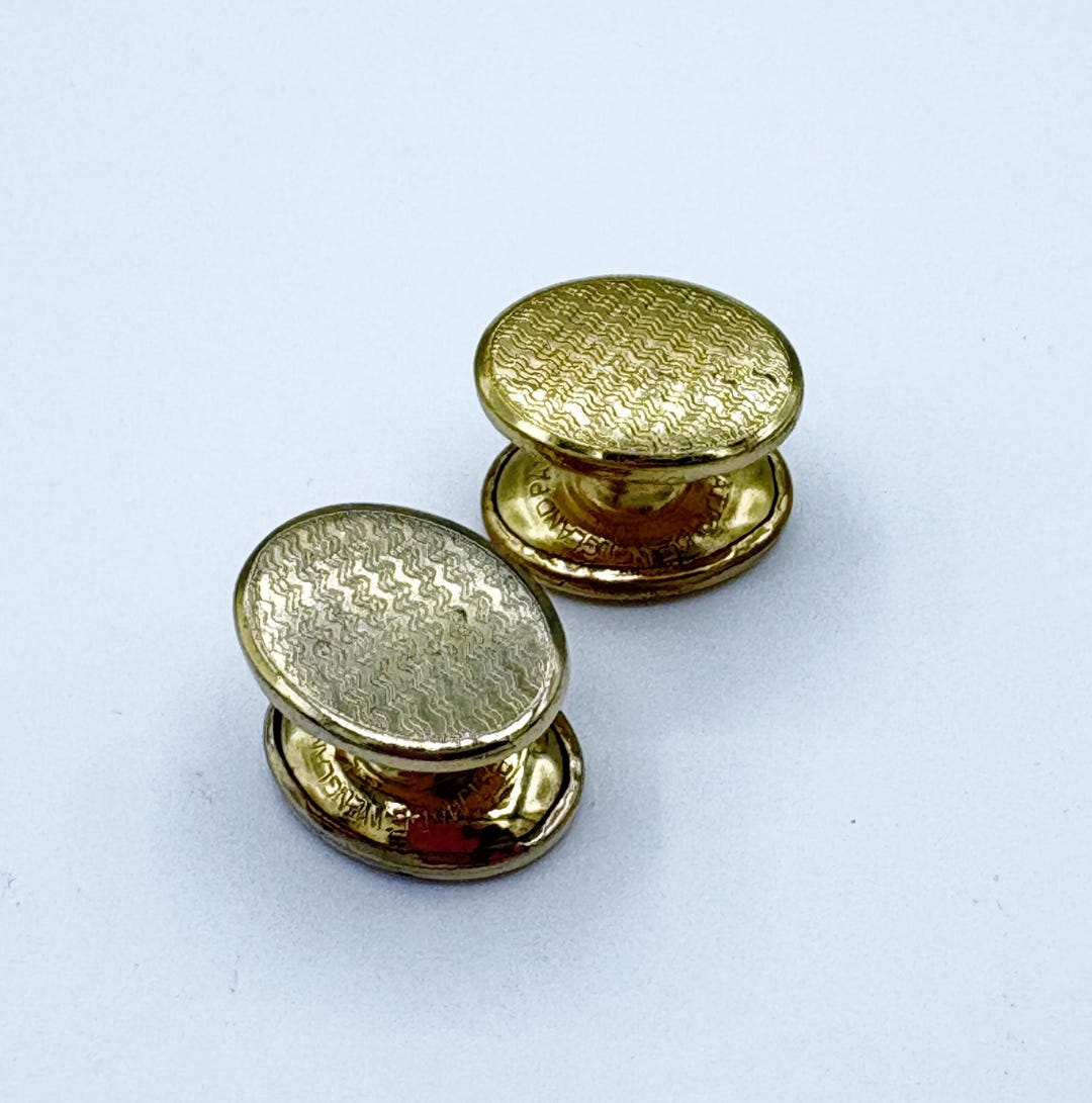 1920s Gold-tone Oval Retractable Cufflinks by Imitation of England - Etsy
