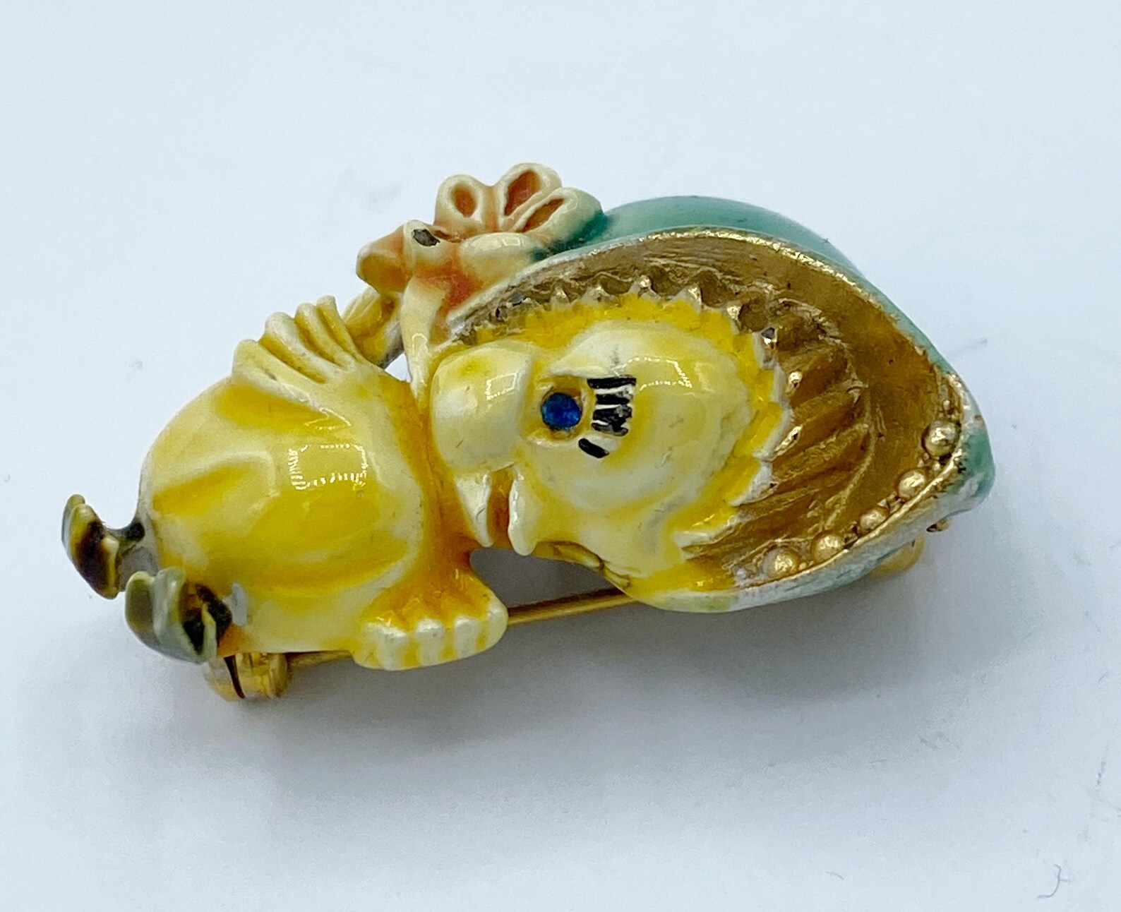 HTF Vintage HAR Figural Gold-tone Enamel Chick W/ Bonnet Pin - Etsy