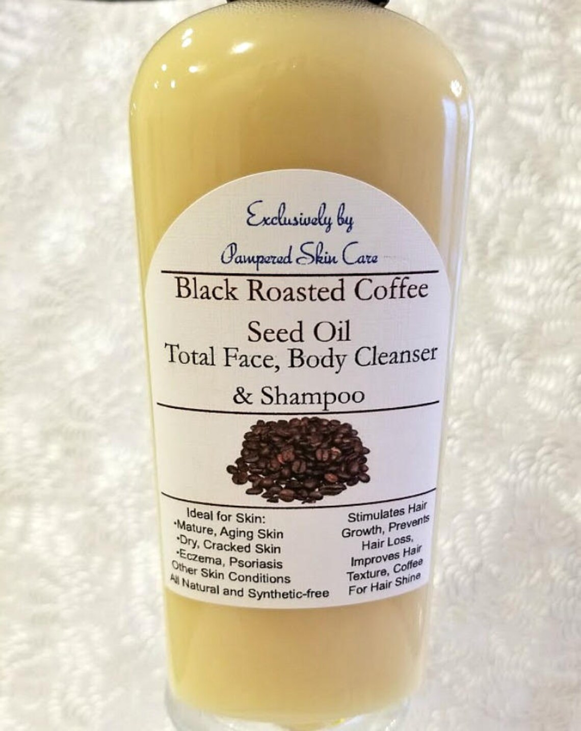 Black Roasted Coffee Seed Oil Total Face, Body Cleanser & Shampoo - - Etsy