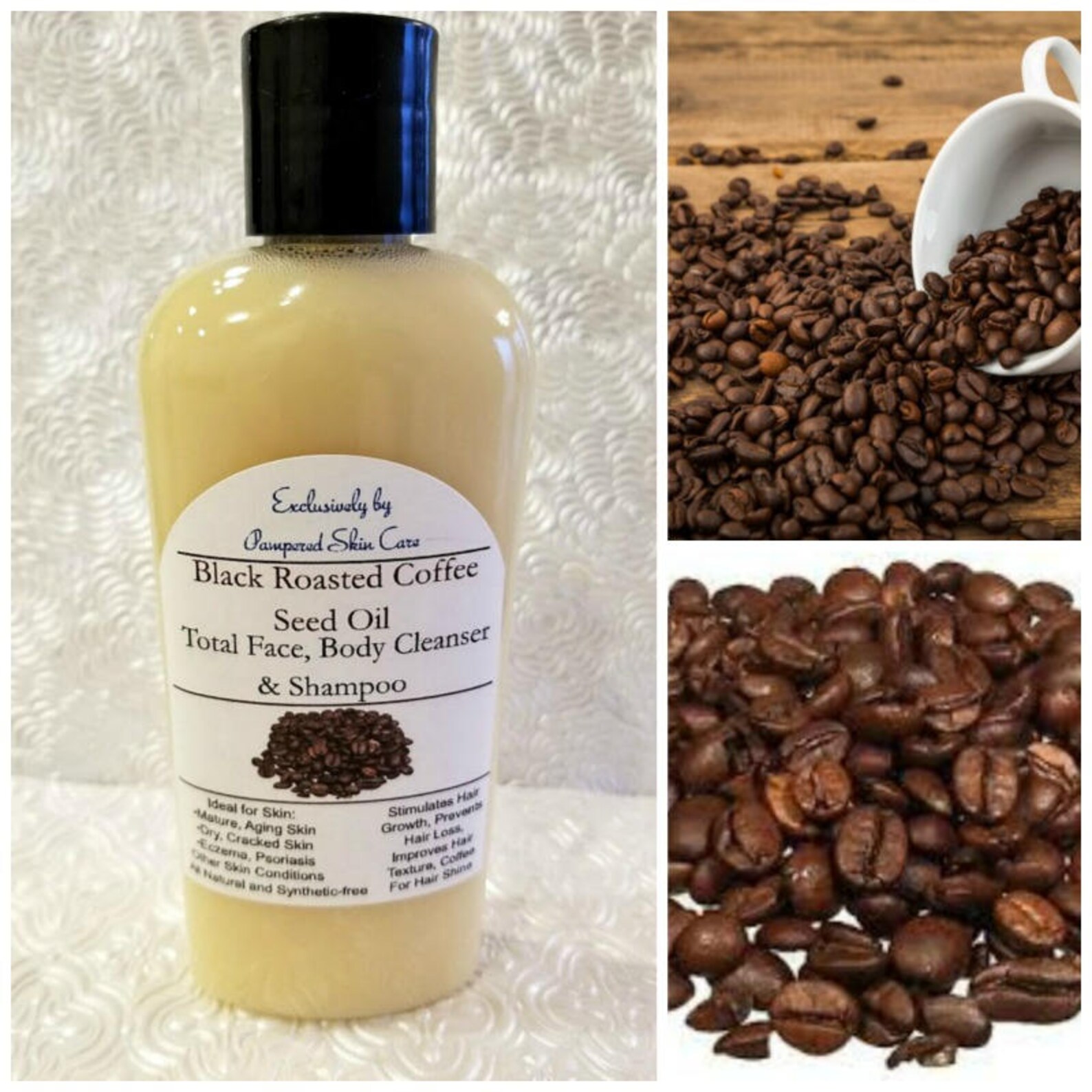 Black Roasted Coffee Seed Oil Total Face Body Cleanser & - Etsy
