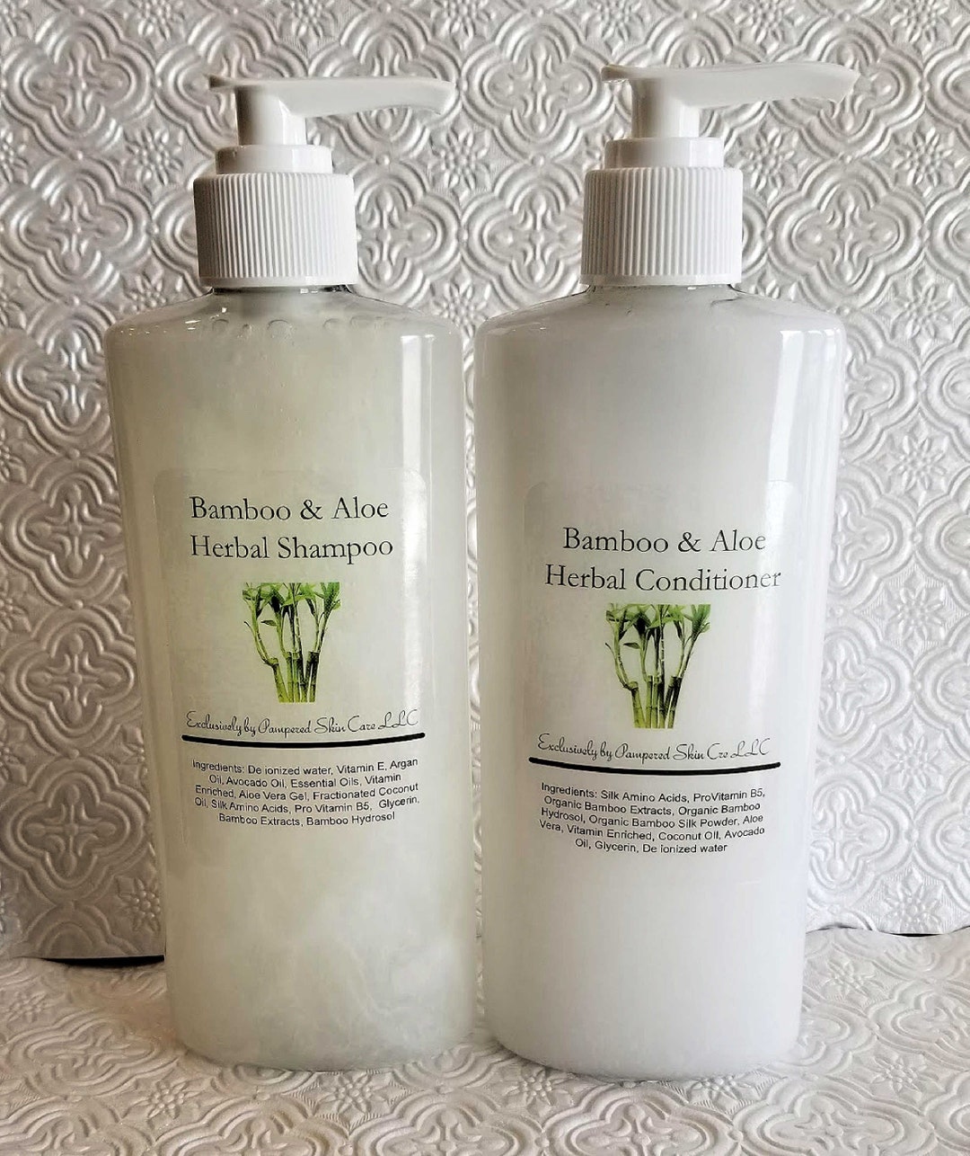 Bamboo & Aloe Herbal Shampoo/conditioner Set ~ Bamboo Extracts, - Etsy