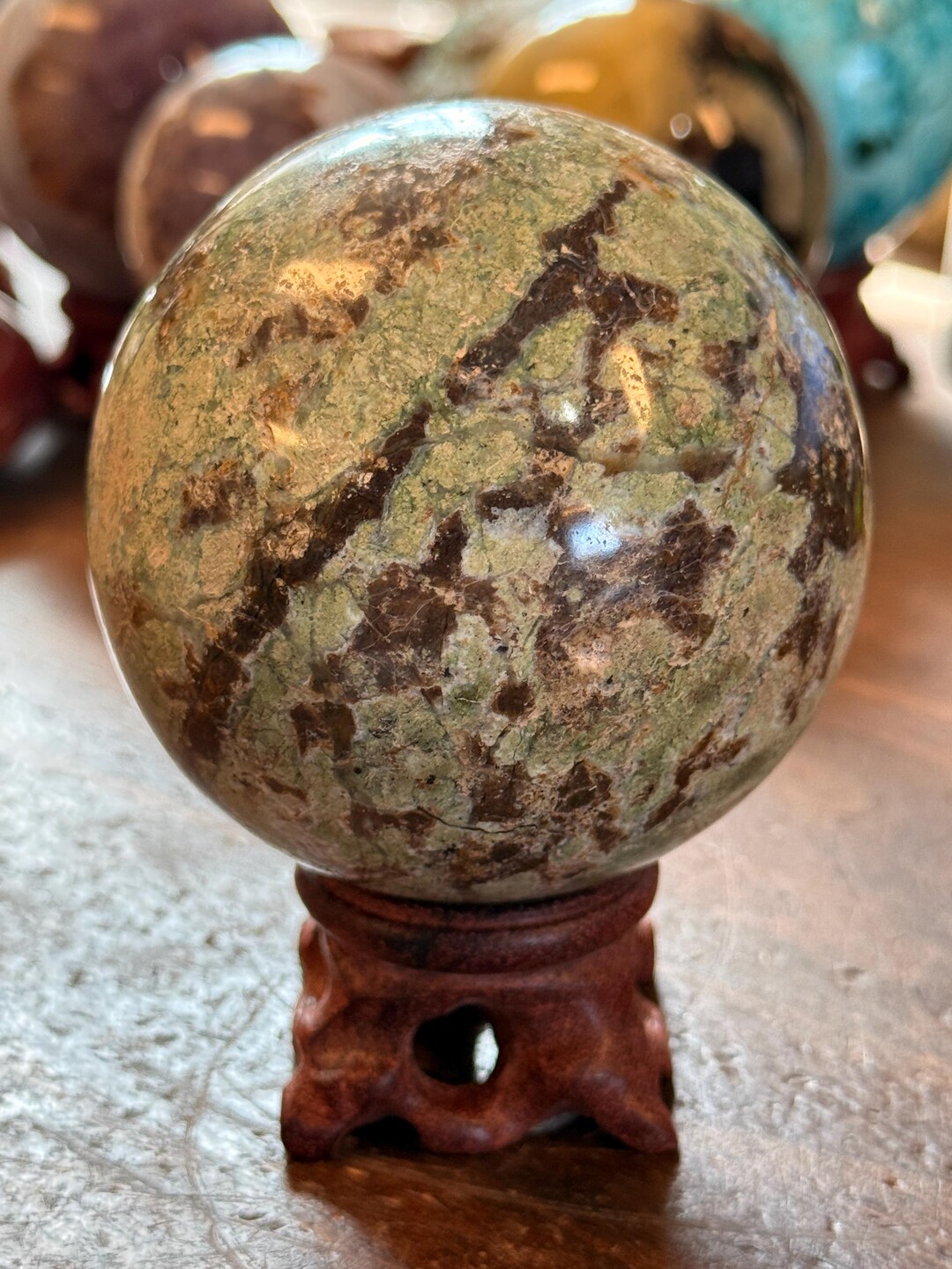 3" Chrysoprase Sphere | 1LB Polished Chrysoprase Crystal Ball | Natural ...