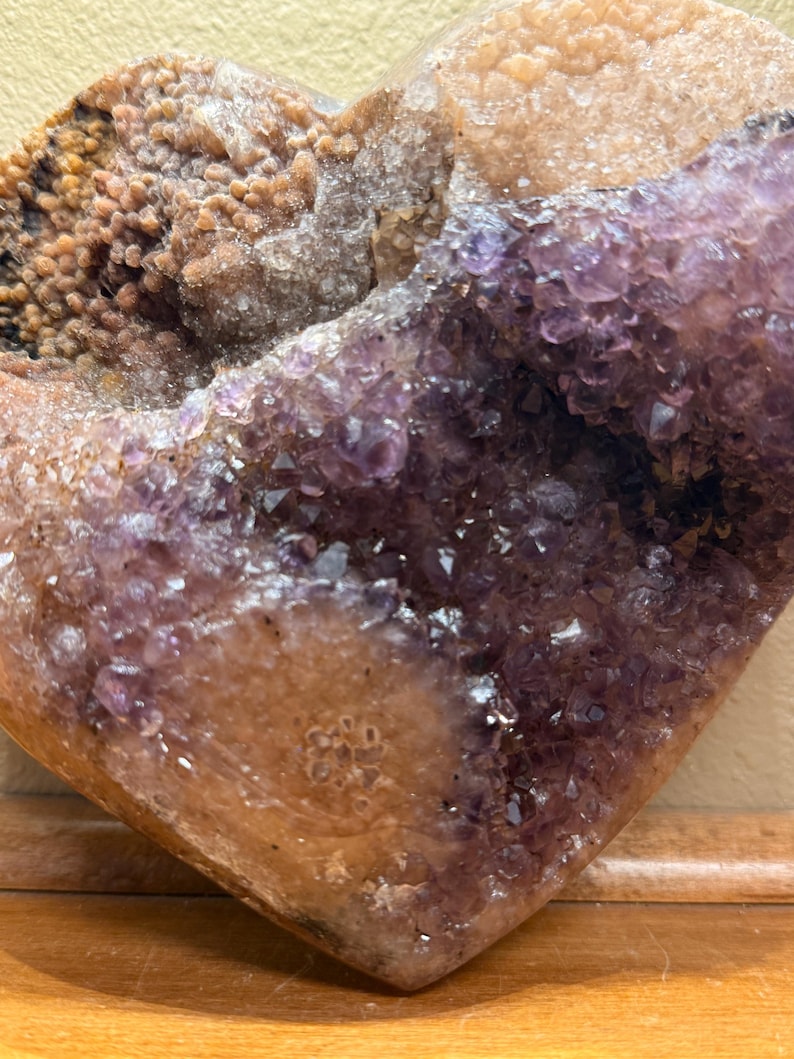 XL Amethyst Geode Heart Crystal Decor | 6" Druzy Agate Geode (uruguay ...