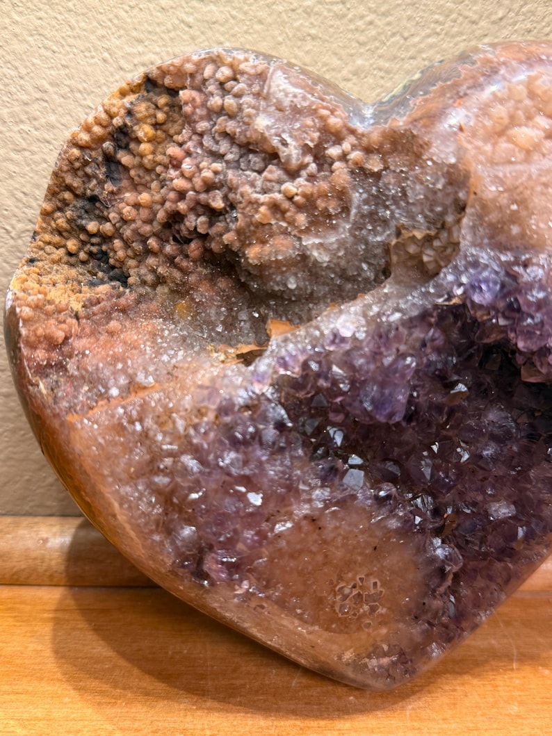 XL Amethyst Geode Heart Crystal Decor | 6" Druzy Agate Geode (uruguay ...