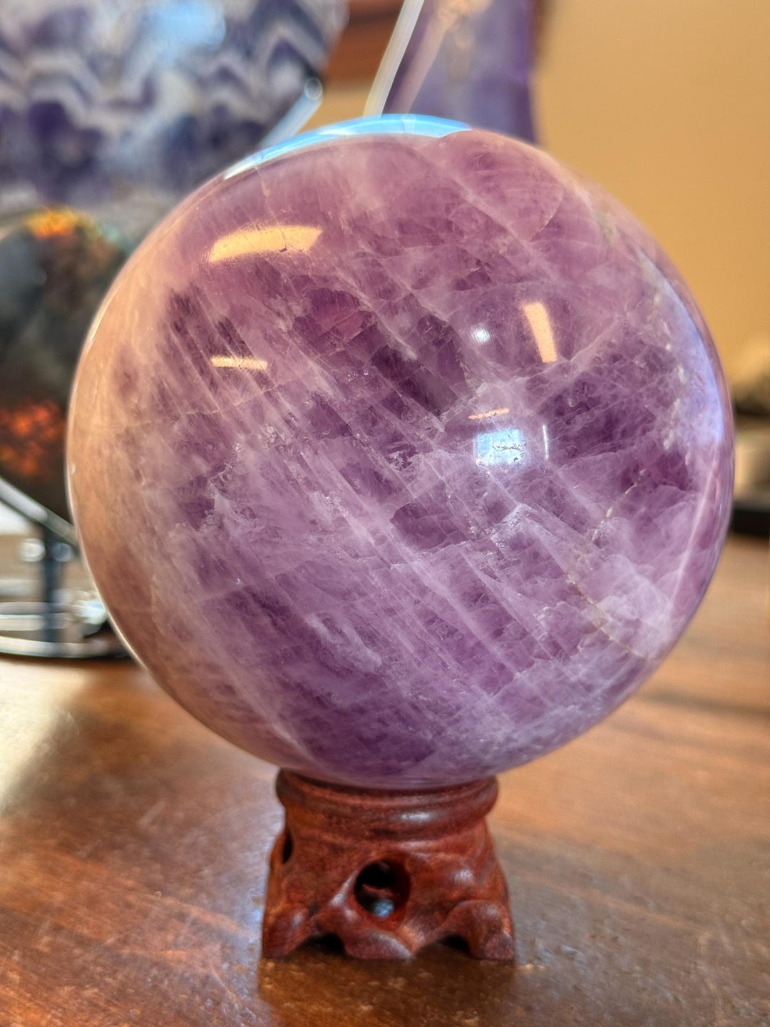 Rare! 4.4LB Big 4" Lavender Kunzite Sphere | High Grade Polished ...