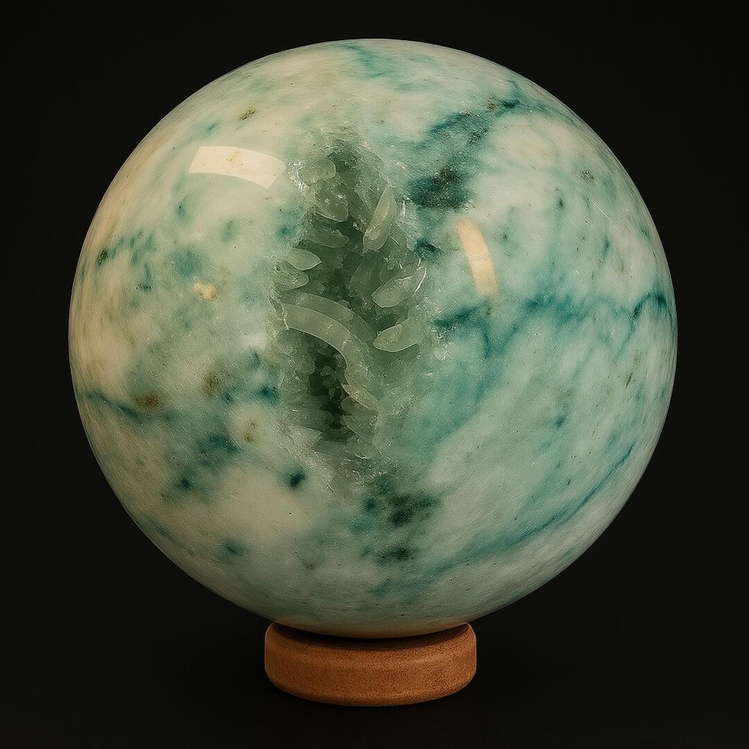 Large 18.8LB Phoenix Stone Sphere | Rare Quartz Geode With Chrysocolla ...