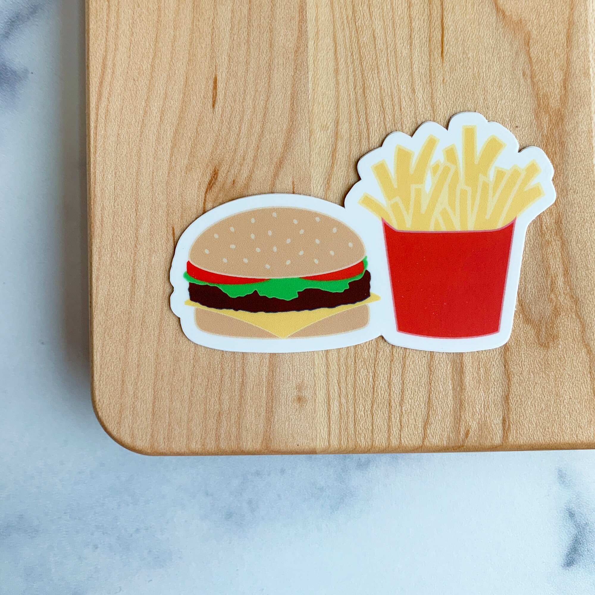 Burger and Fries Waterproof Vinyl Sticker Stickers for Water - Etsy 日本