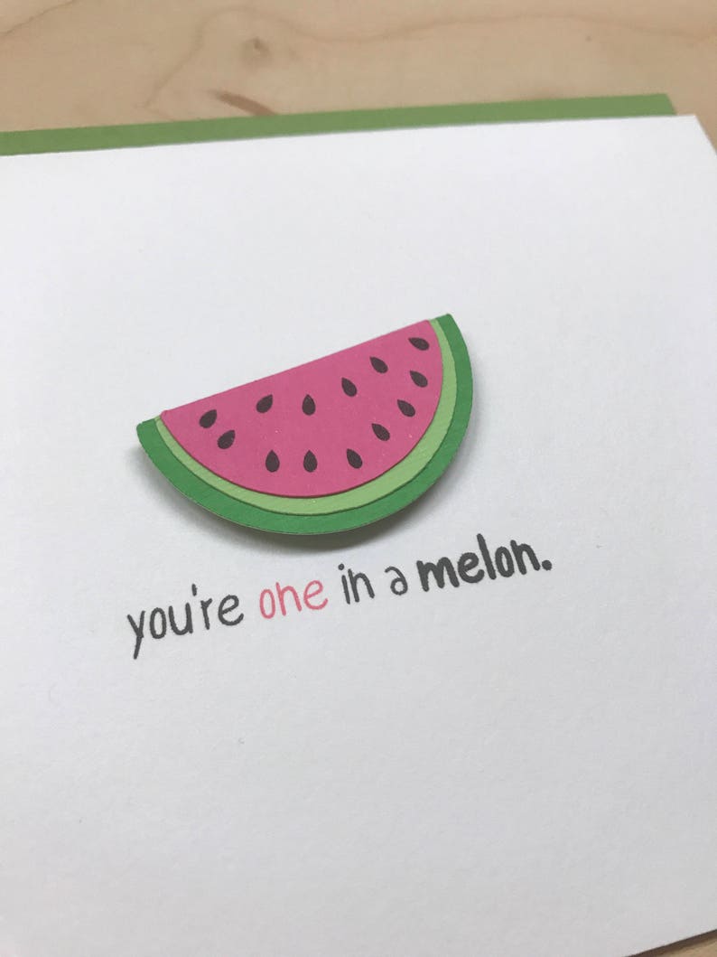 You're One in a Melon Card, Congratulations Card, Cute Birthday Card ...