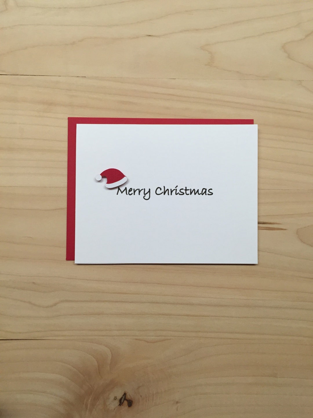 Santa Hat Holiday Christmas Card Merry Christmas Card - Etsy
