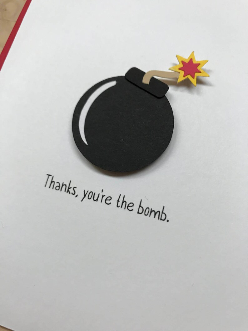 Thanks You're the Bomb Cute Thank You Card Funny Thank - Etsy