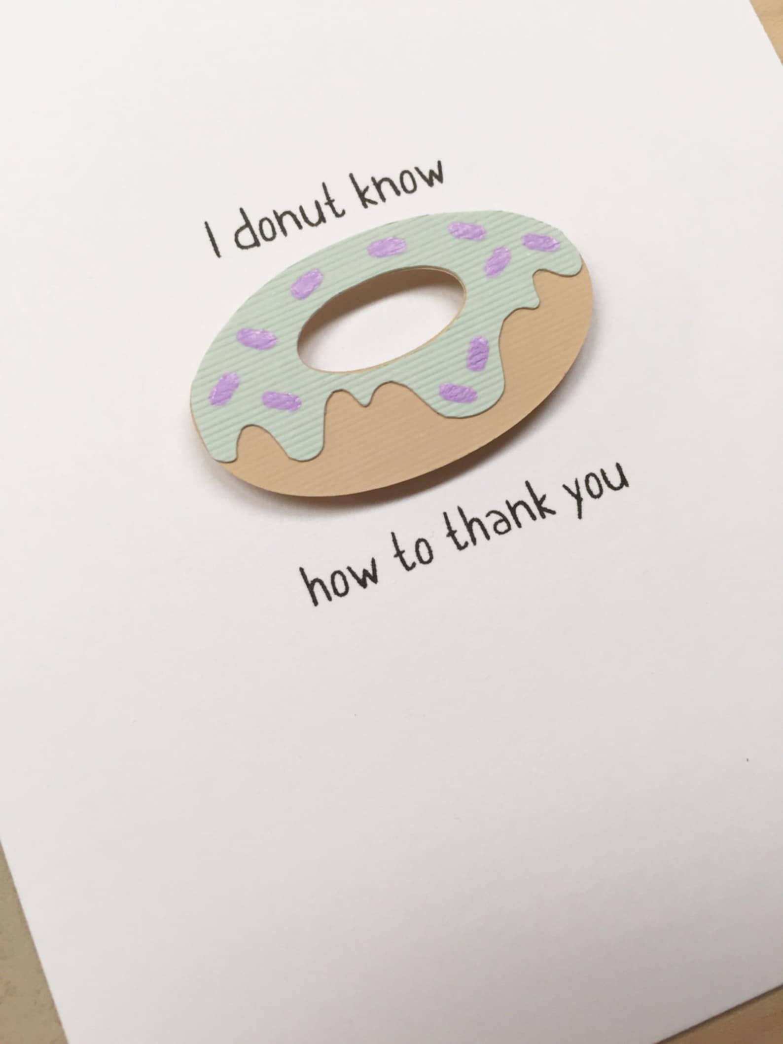 Cute Thank You Card I Donut Know How to Thank You Donut | Etsy