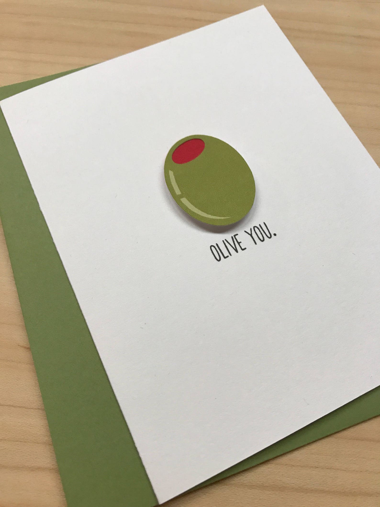 Olive You Card, Cute Anniversary Card, Cute Valentine's Day Card ...