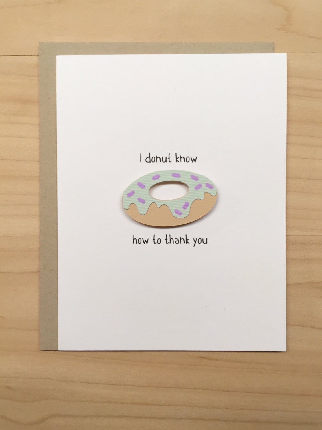 Cute Thank You Card I donut know how to thank you Donut - Etsy Nederland