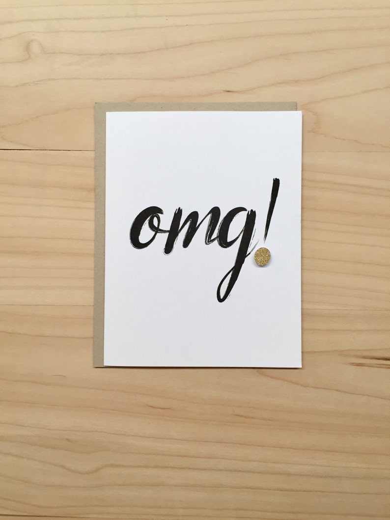 Omg! Blank Card, Congratulations Card, Pregnancy Card, Engagement Card ...