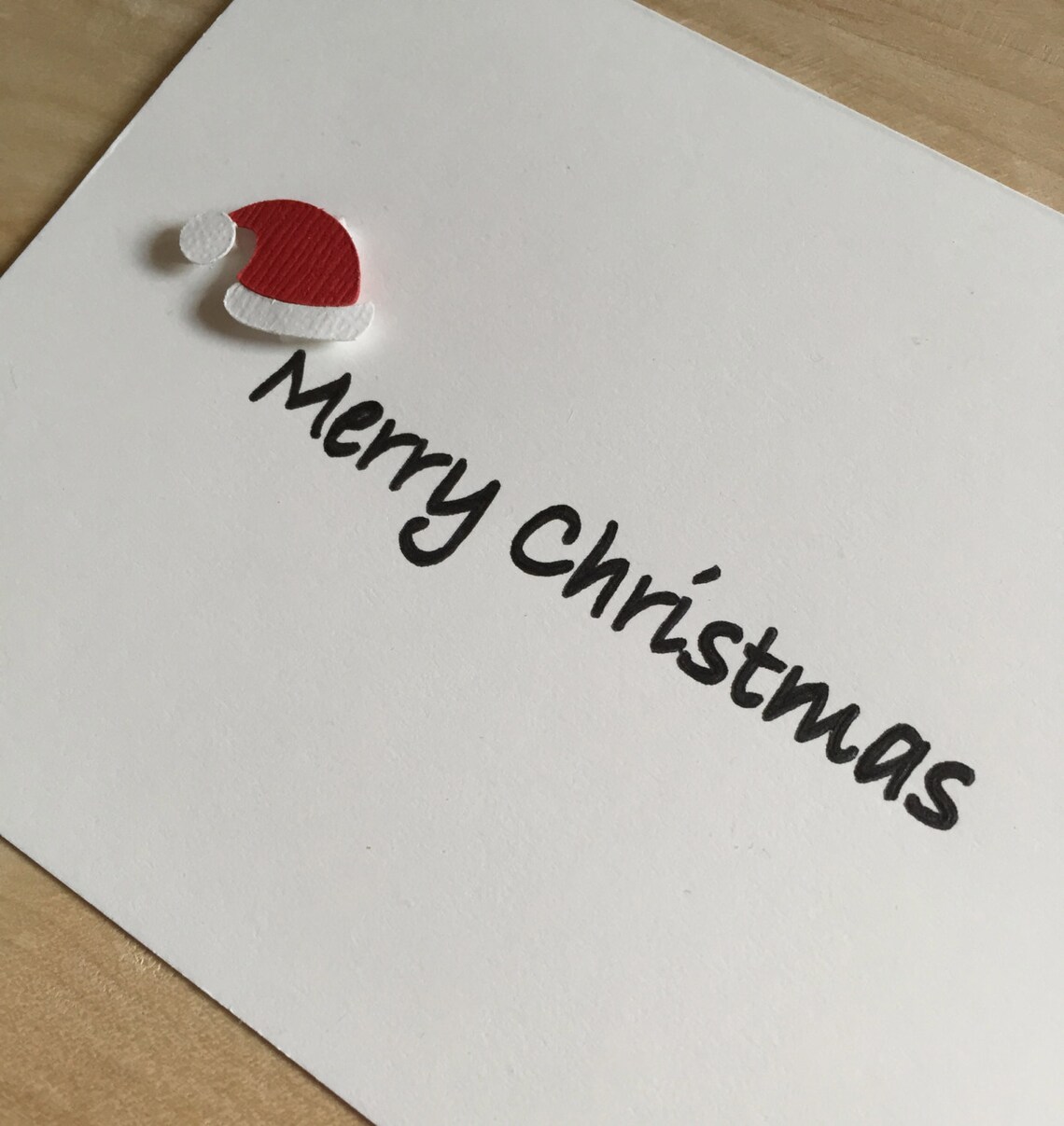 Santa Hat Holiday Christmas Card Merry Christmas Card - Etsy