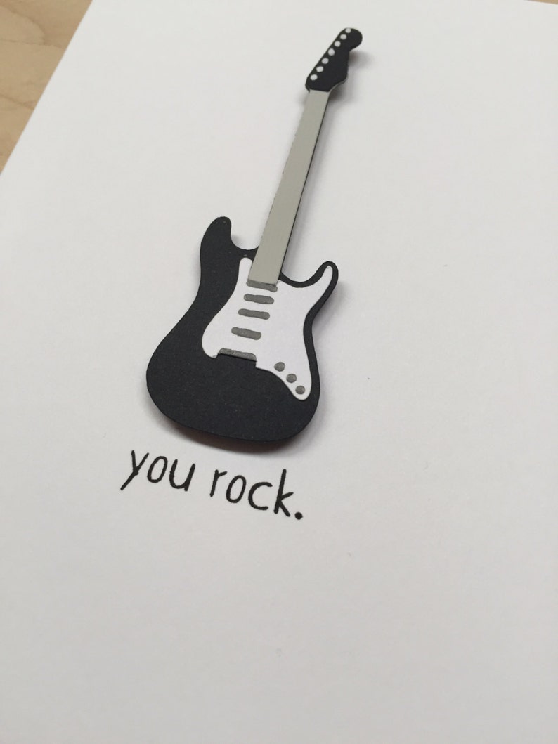 You Rock, Congratulations Card, Encouragement Card, Guitar Birthday ...