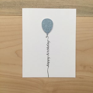 Glitter Birthday Card Set, Happy Birthday Card Set, Set of Balloon ...