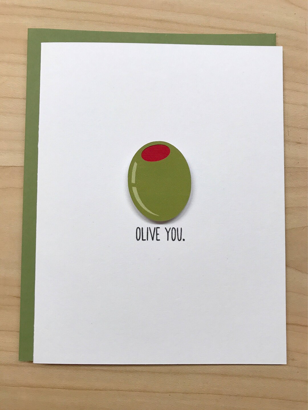 Olive You Card, Cute Anniversary Card, Cute Valentine's Day Card ...