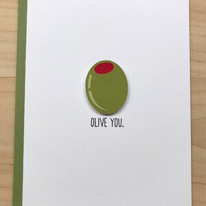 Olive You Card, Cute Anniversary Card, Cute Valentine's Day Card ...