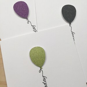 Glitter Birthday Card Set, Happy Birthday Card Set, Set of Balloon ...