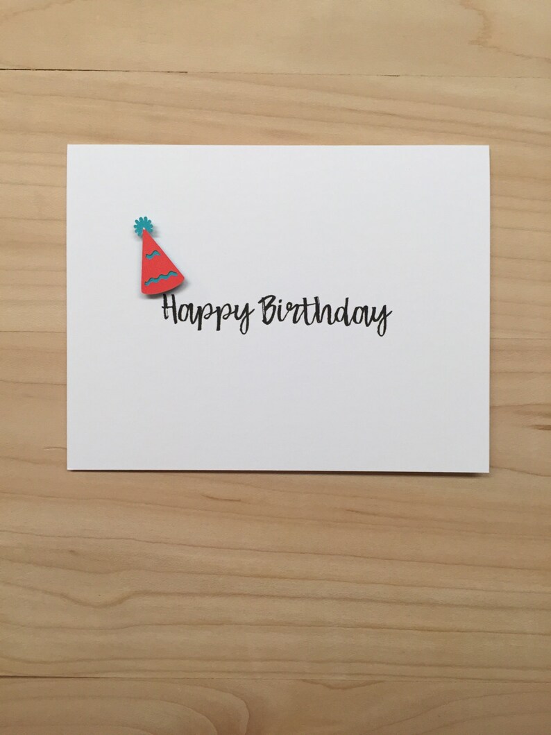 Party Hat Birthday Card Happy Birthday Card Fun Birthday | Etsy
