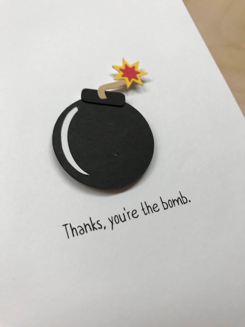 Thanks You're the Bomb Cute Thank You Card Funny Thank - Etsy