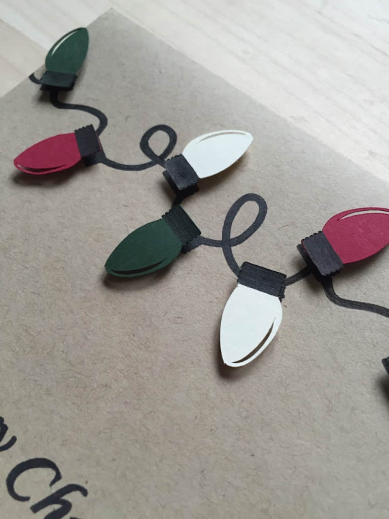 Merry Christmas Light Card Holiday Greeting Card - Etsy