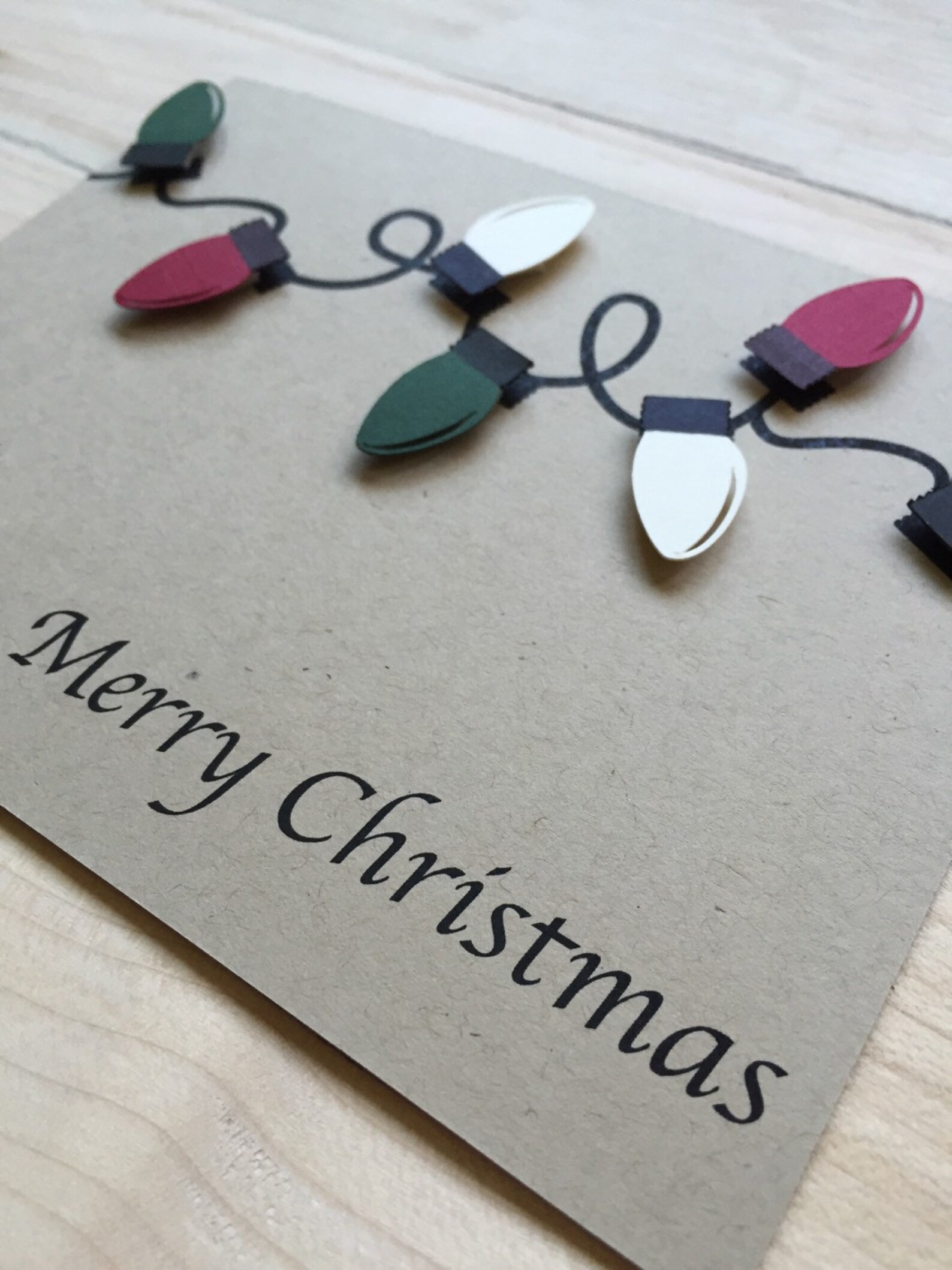 Merry Christmas Light Card Holiday Greeting Card - Etsy