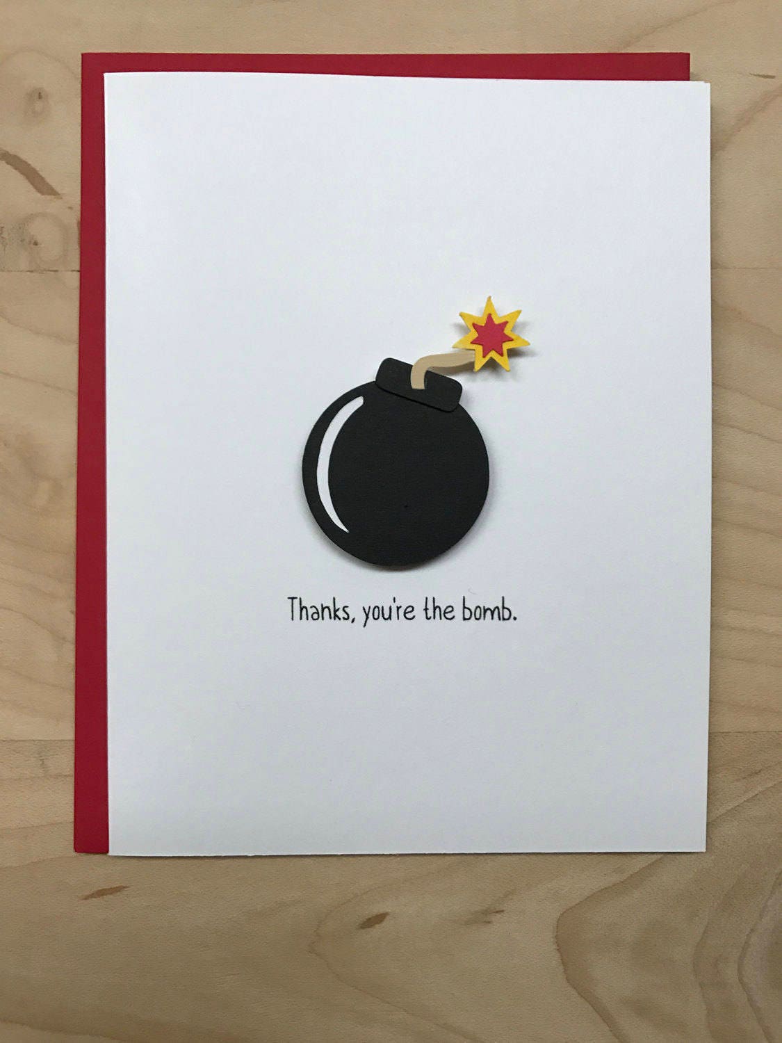 Thanks You're the Bomb Cute Thank You Card Funny Thank - Etsy