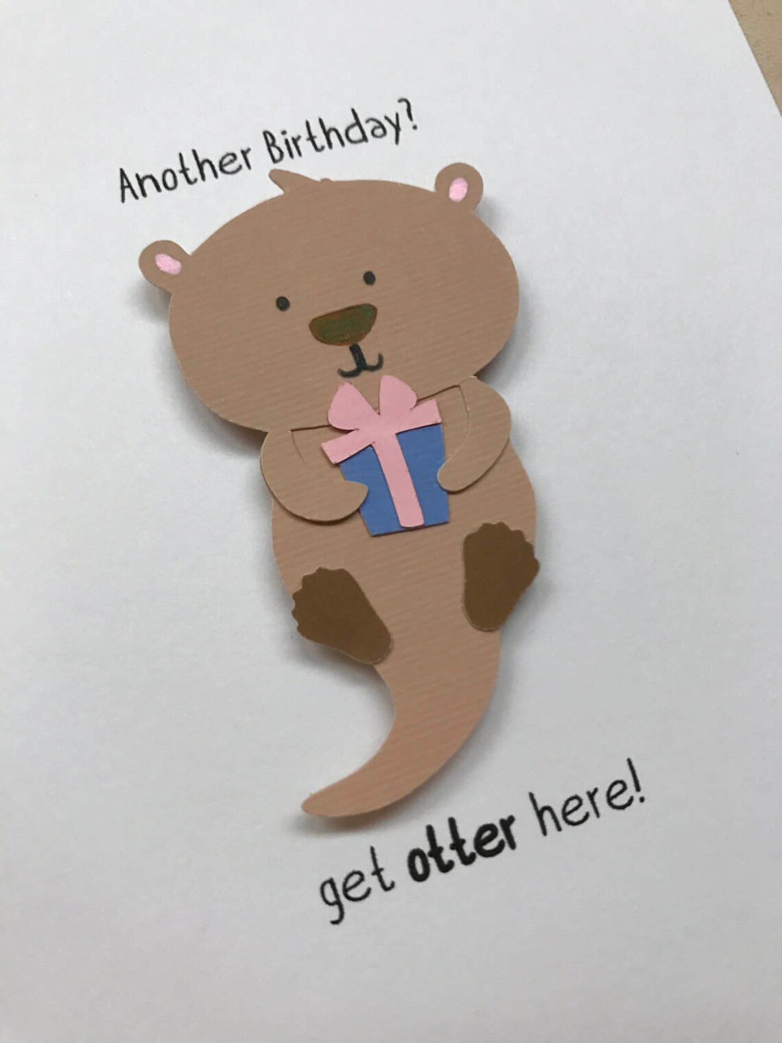 Otter Birthday Card Get Otter Here Cute Birthday Card Funny | Etsy