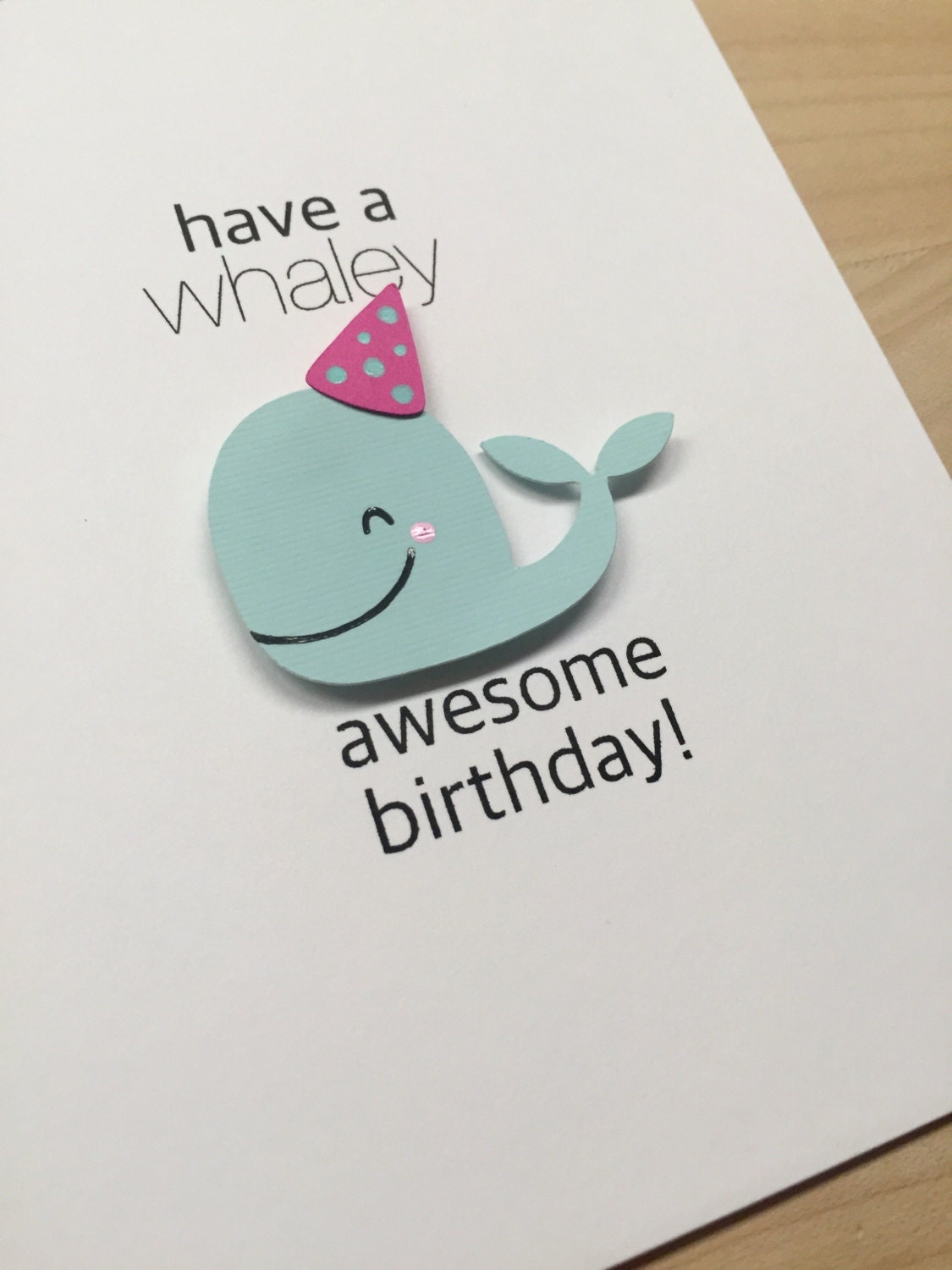 Whale Birthday Card Happy Birthday Card Cute Birthday Card | Etsy