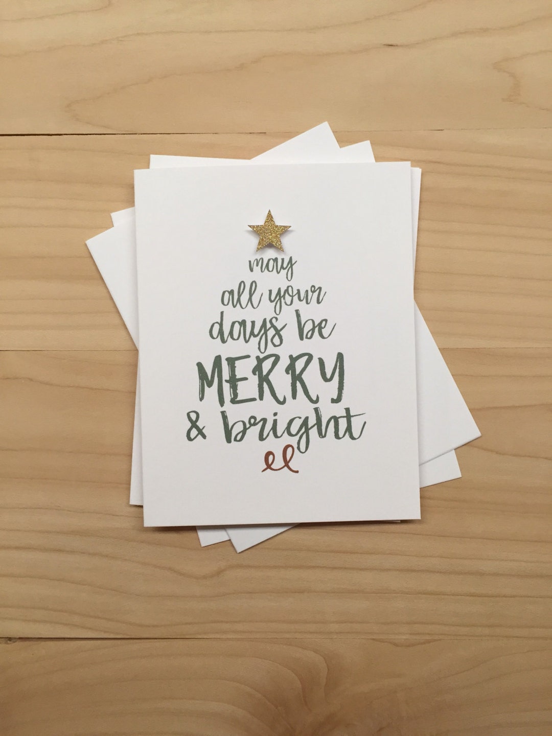 May All Your Days Be Merry and Bright, Christmas Card Set, Holiday Card ...