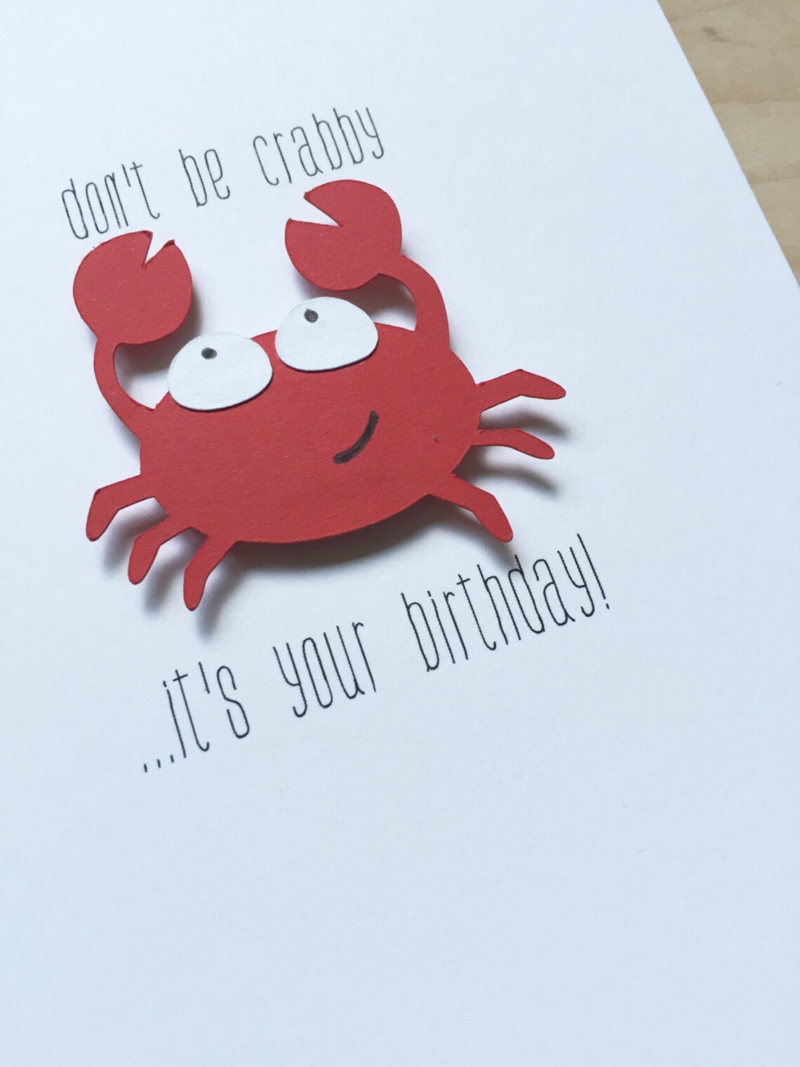 Crab Birthday Card Dont Be Crabby Birthday Card Happy - Etsy