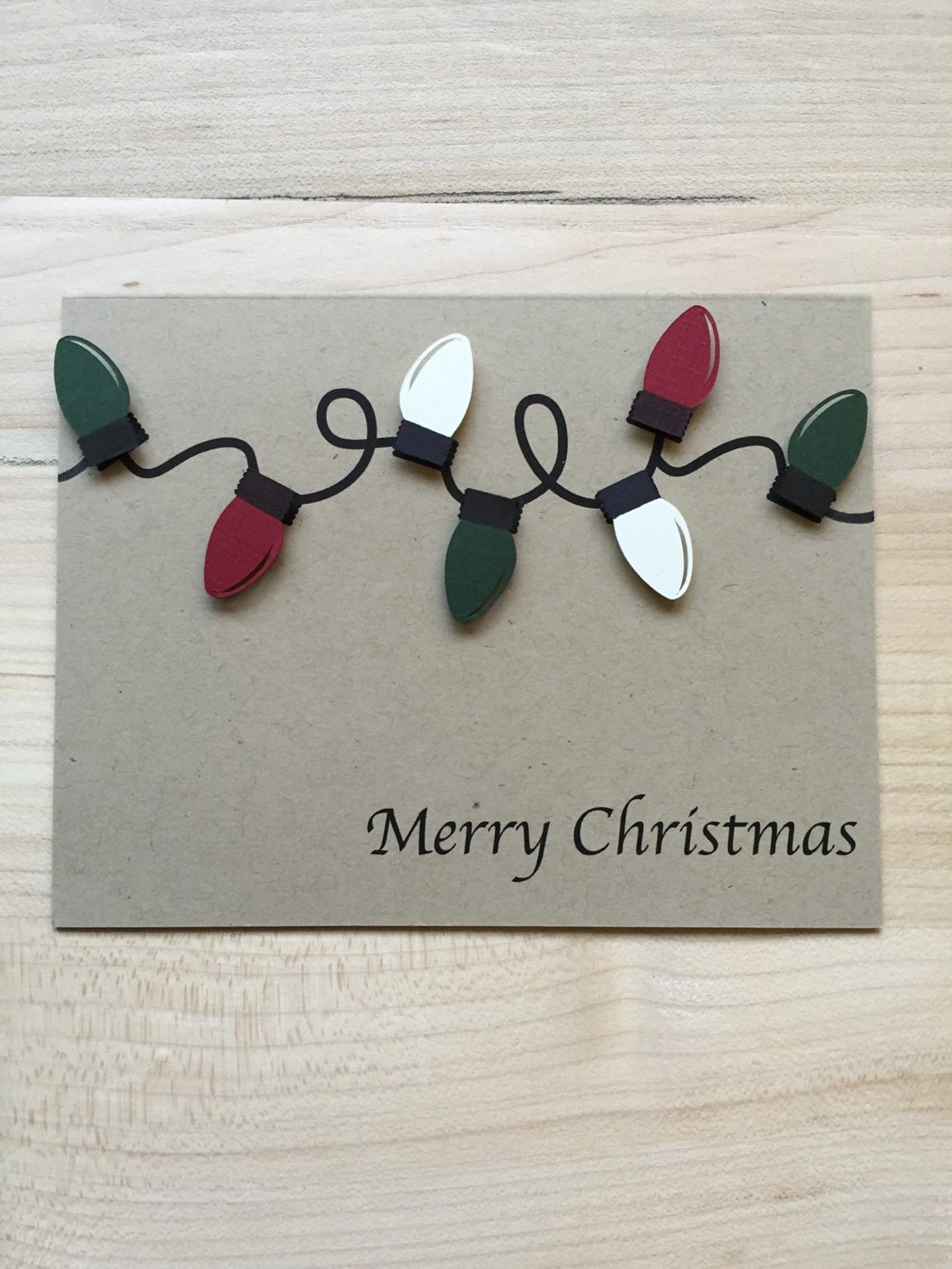 Merry Christmas Light Card Holiday Greeting Card - Etsy