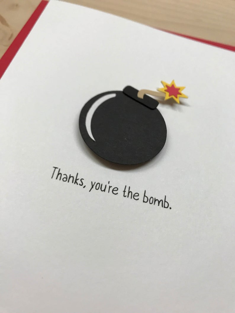 Thanks You're the Bomb Cute Thank You Card Funny Thank | Etsy