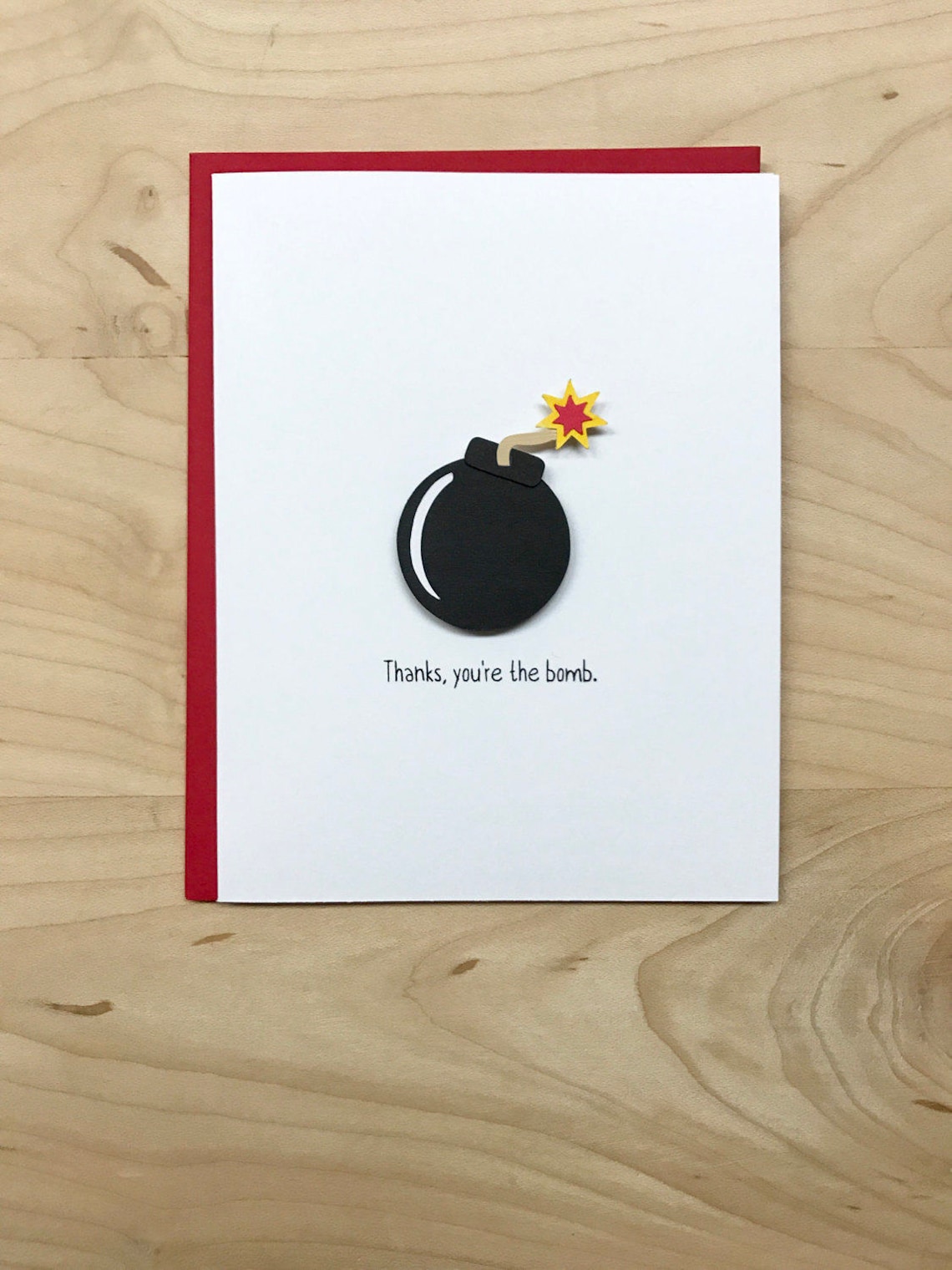 Thanks You're the Bomb Cute Thank You Card Funny Thank | Etsy