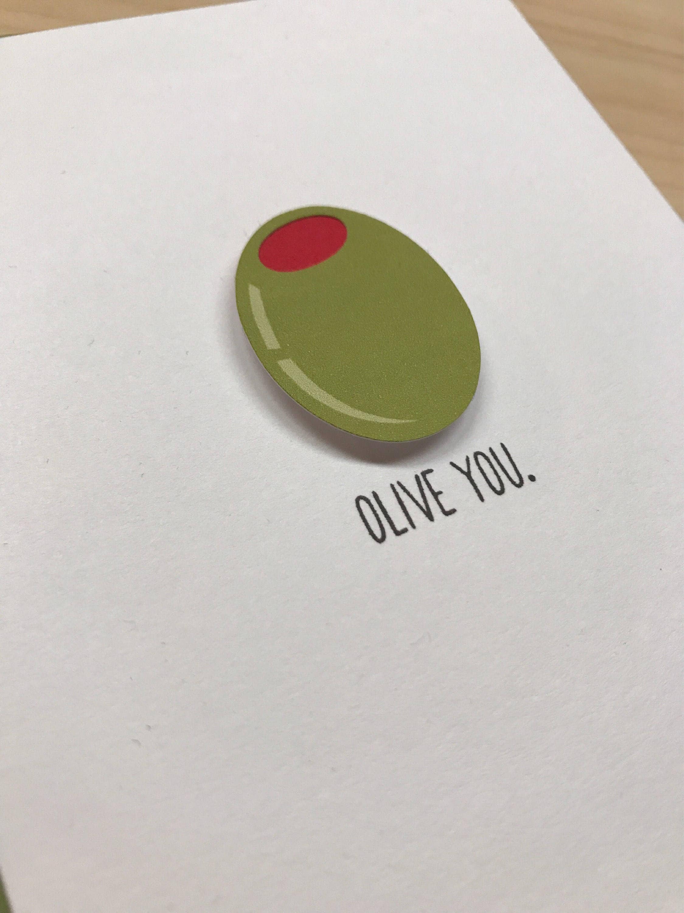Olive You Card Cute Anniversary Card Cute Valentine's | Etsy