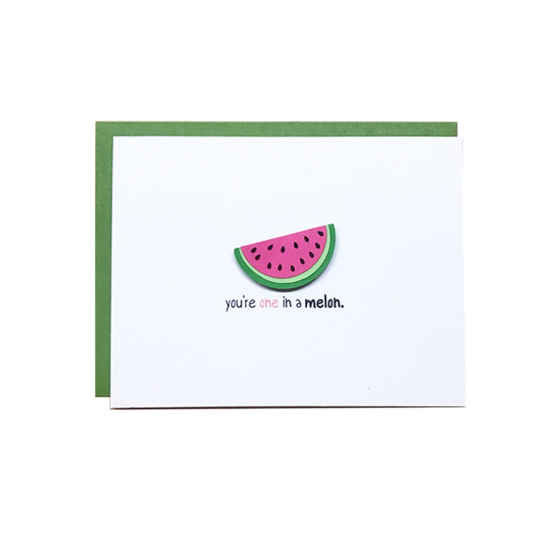 You're One in a Melon Card, Congratulations Card, Cute Birthday Card ...