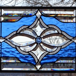 Stained Glass Transom Window HANGING 29 1/2 X 13 Including Hooks - Etsy