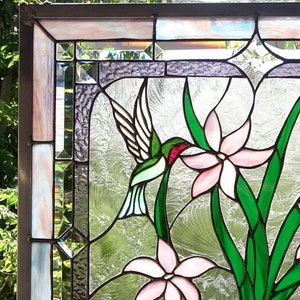 Beautiful Stained Glass Window Hanging 24 X 14 1/2 Including Hooks - Etsy